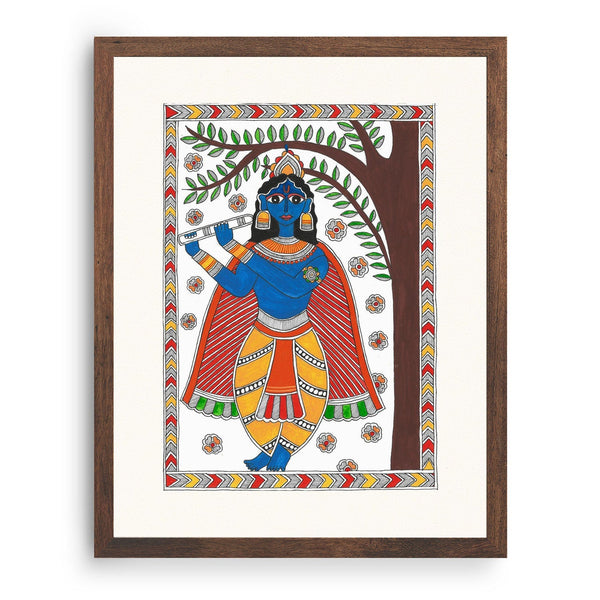 Krishna Painting Madhubani Artle, Madhubani Art, Madhubani Painting ...